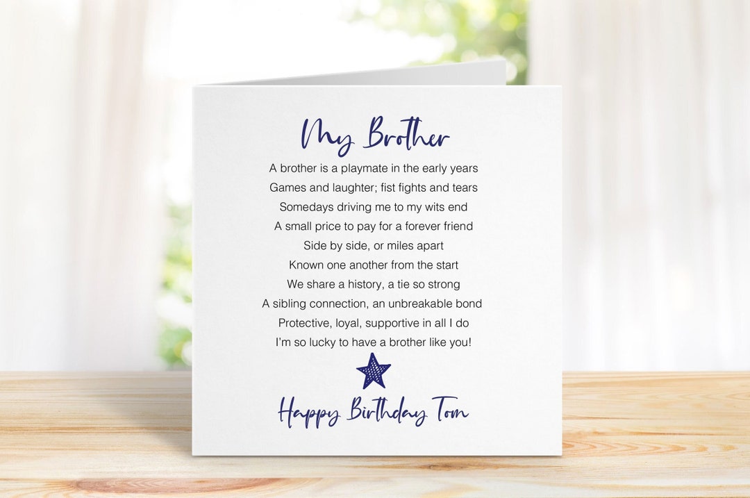 Brother Birthday Card - Card for Brother - Happy Birthday Brother ...