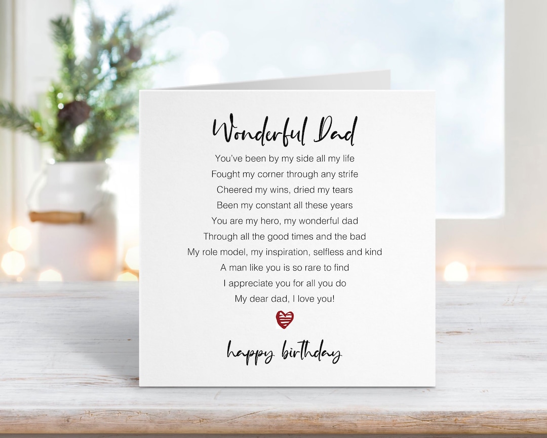 Dad Birthday Card - Card for Dad - Happy Birthday Dad - Birthday Card ...
