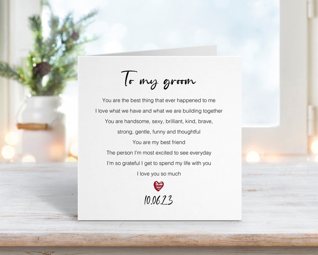 Groom Card - Personalised Wedding Card - to My Beautiful Groom on Our ...
