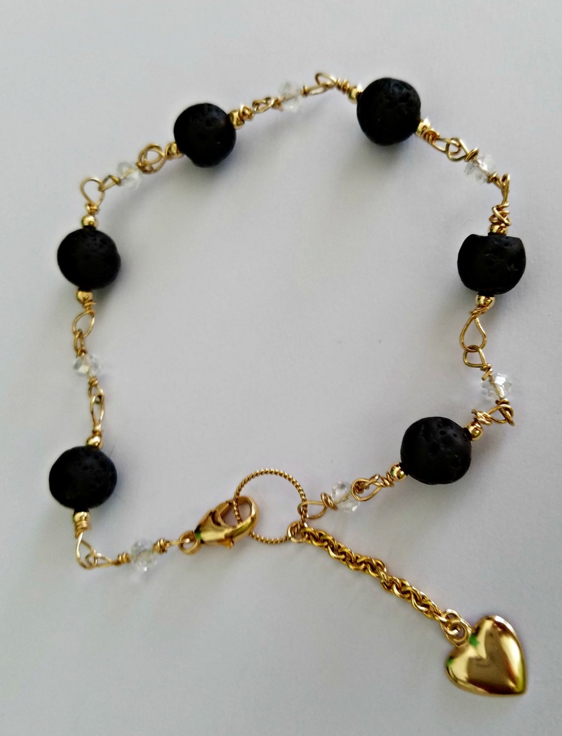 Lava Quartz Gold Beads Bracelet/anklet - Etsy