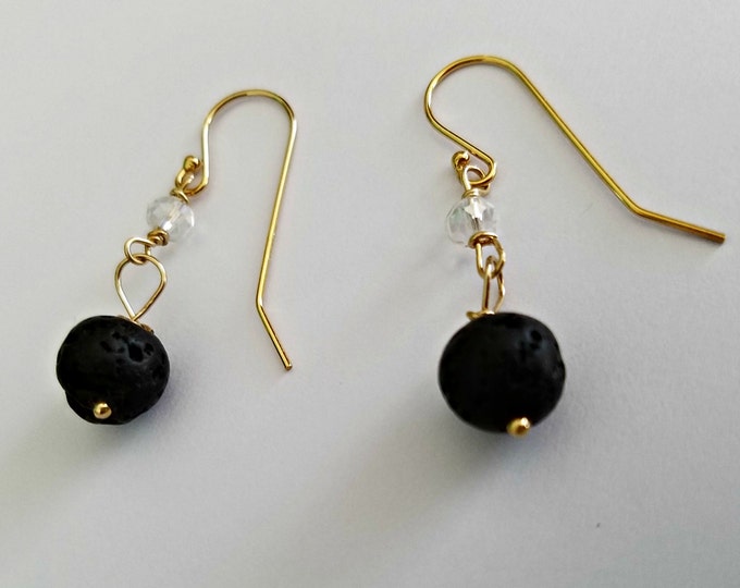 Lava and Quartz Necklace - Etsy