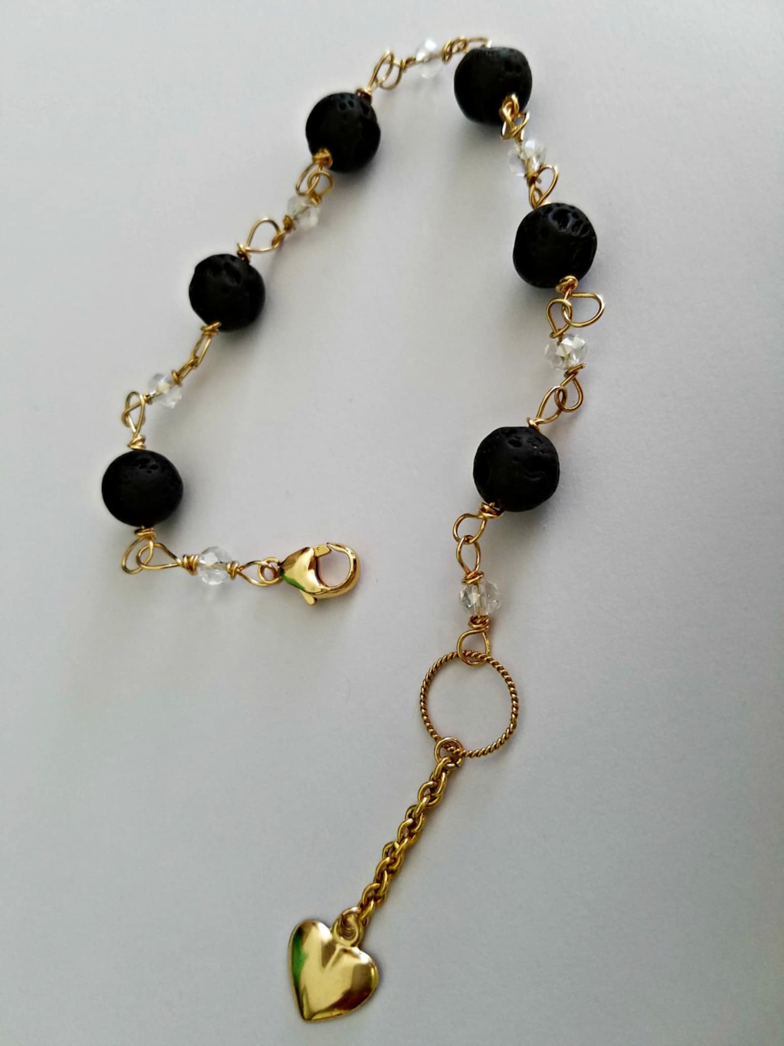 Lava and Quartz Bracelet - Etsy