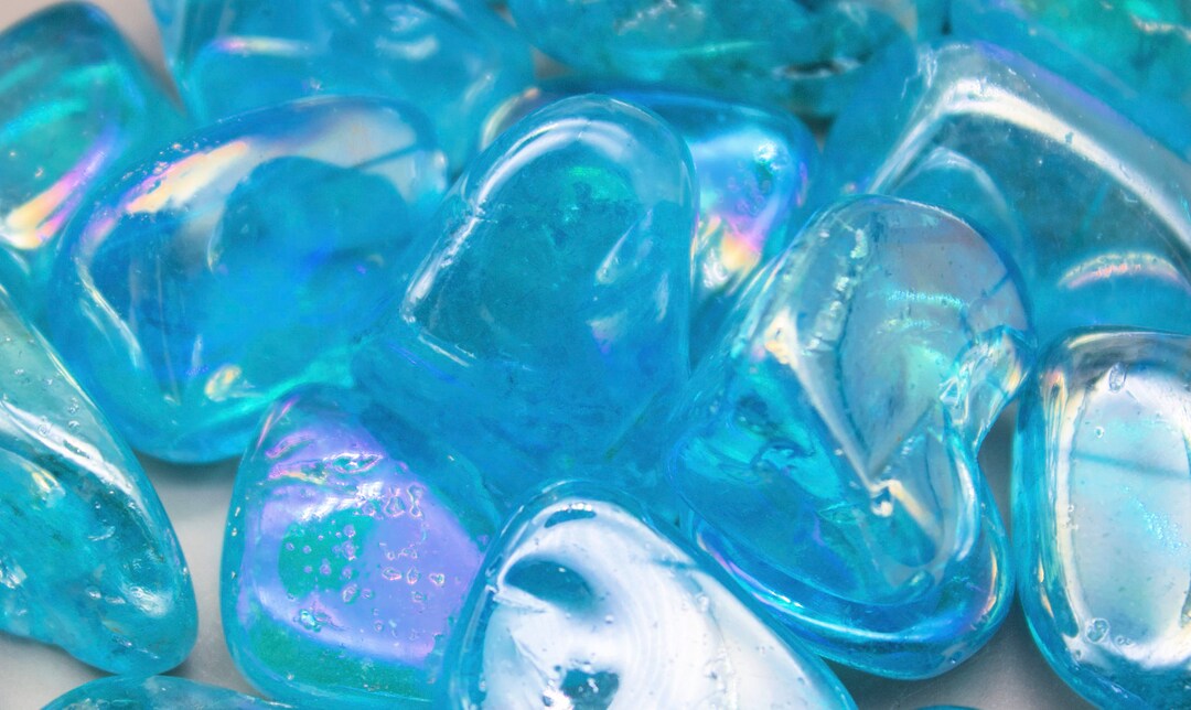 Blue Aura Quartz Crystal, Neon Blue Aura Quartz Stone, Angel Aura ...