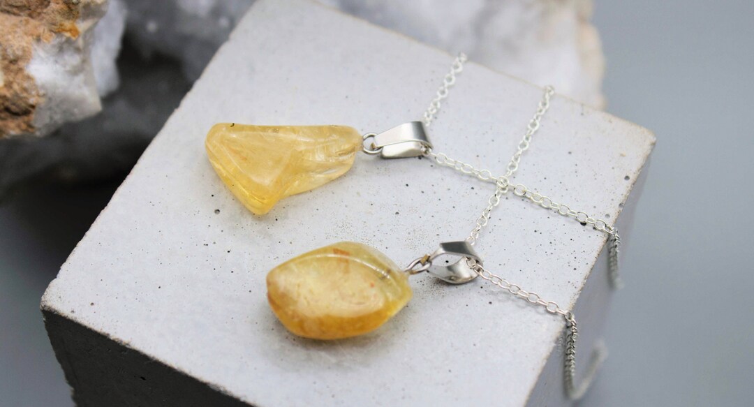 Citrine Necklace Citrine Pendant Crystal Necklace Crystal Pendant ...