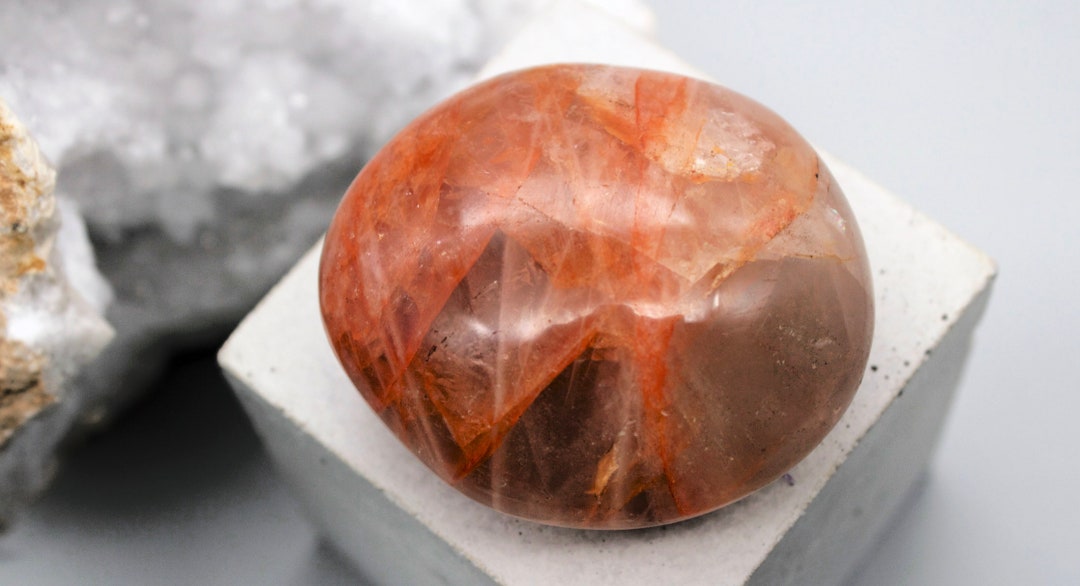 Red Hematoid Quartz Palm Stone Hematoid Quartz Crystal - Etsy