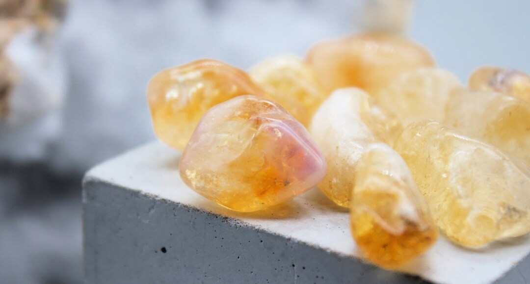 Polished Citrine Crystal Citrine Palm Stone Raw Citrine Stone Citrine ...
