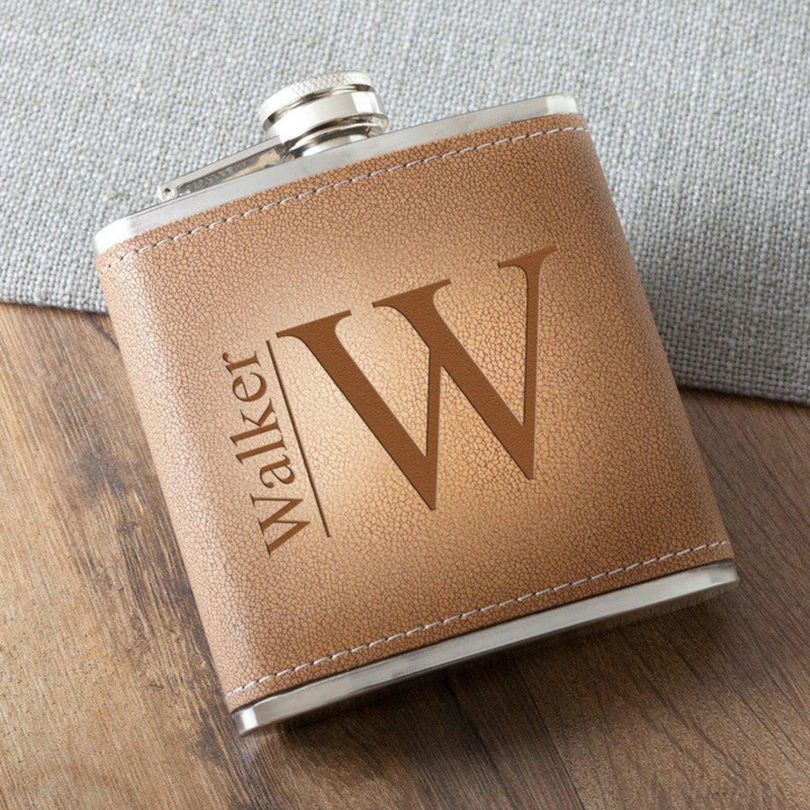 Personalized 6 Oz. Leather Hide Flask - Etsy