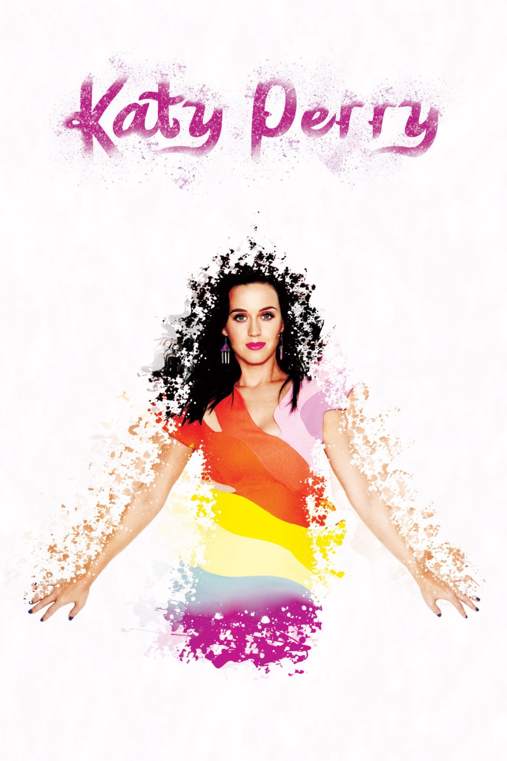 Katy Perry Poster Colorful Modern Explosion Type Poster - Etsy