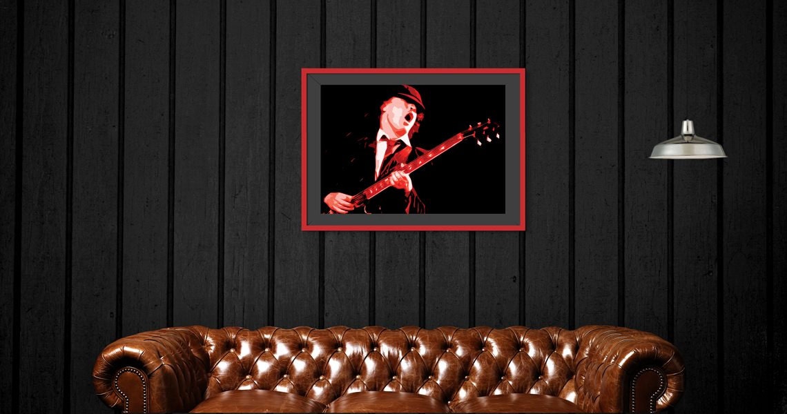 Angus Young Poster - AC/DC - Custom Music Posters - Angus Young, Malcom ...