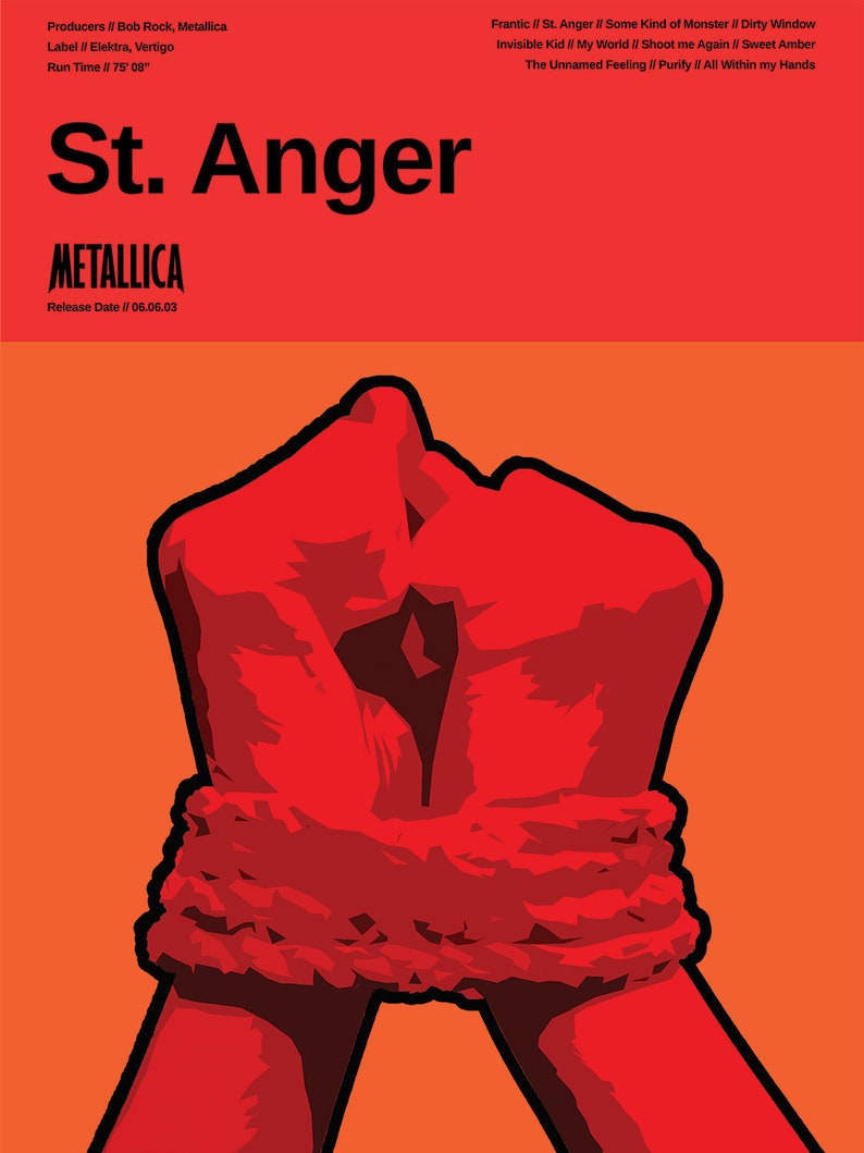Metallica Poster St. Anger Custom Band Posters Heavy - Etsy
