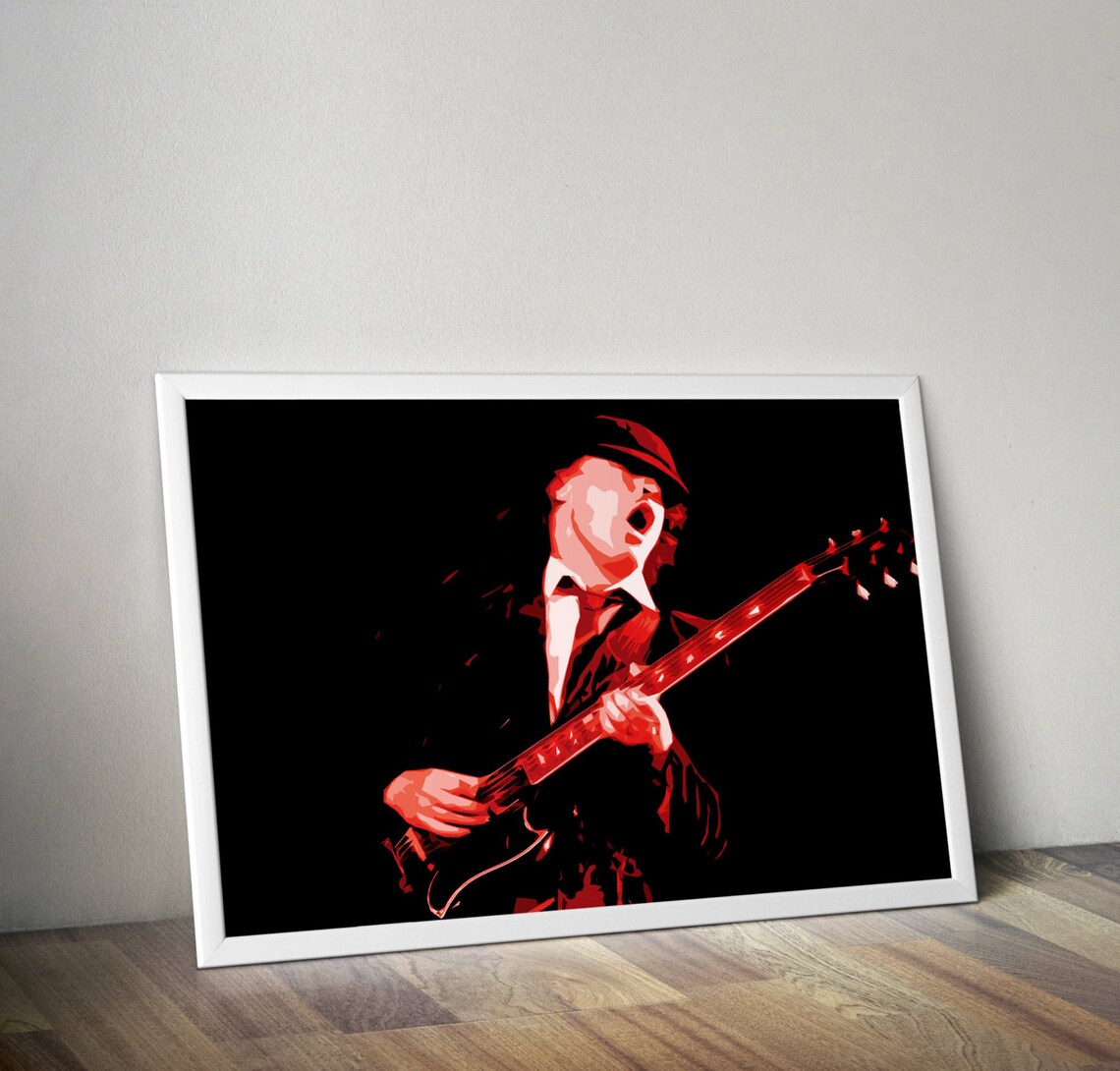 Angus Young Poster - AC/DC - Custom Music Posters - Angus Young, Malcom ...