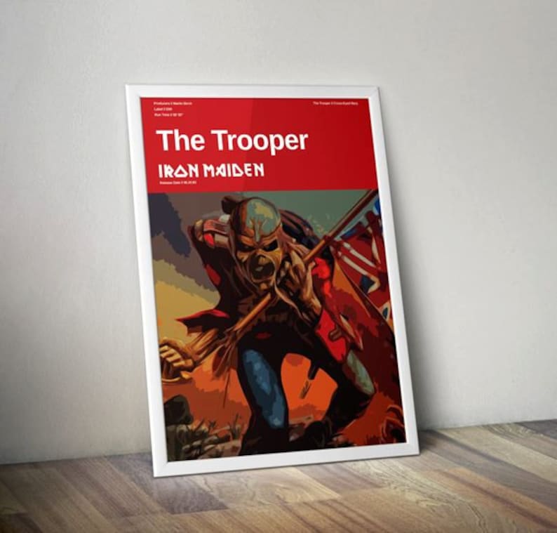 Iron Maiden Poster - the Trooper - Custom Band Posters - Heavy Metal ...