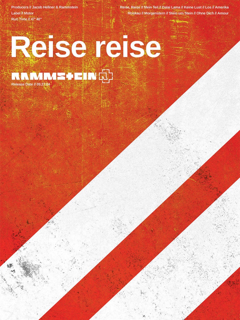 Rammstein Poster Reise reise Custom Band Posters German | Etsy
