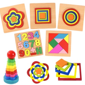 6 Pack Wooden Jigsaw Puzzles for Kids Ages 2-5 Years Old Toddlers - Etsy