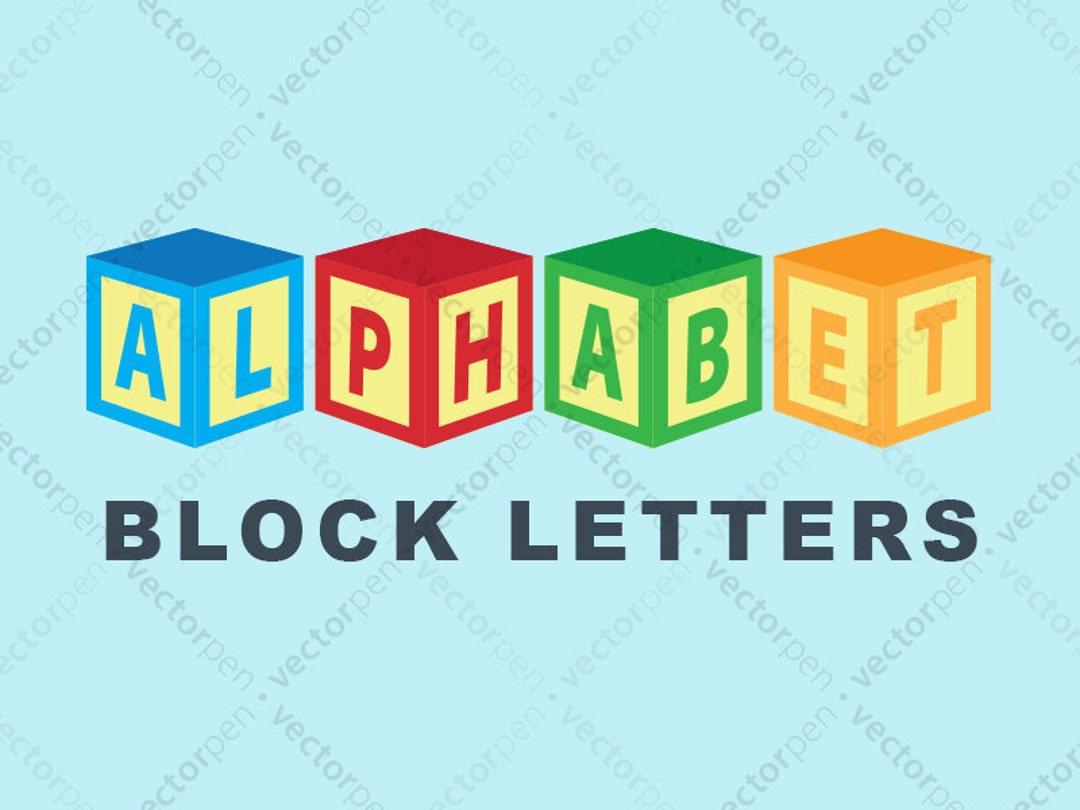 Alphabet Block Letters Font-style Clip Art for Scrapbooking, Cricut ...