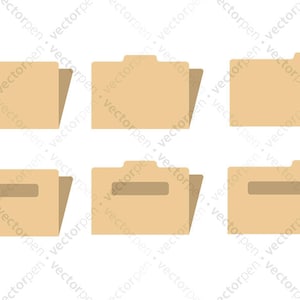 6 File Folder SVG Designs. Business Clip Art for Scrapbooking, Cricut ...