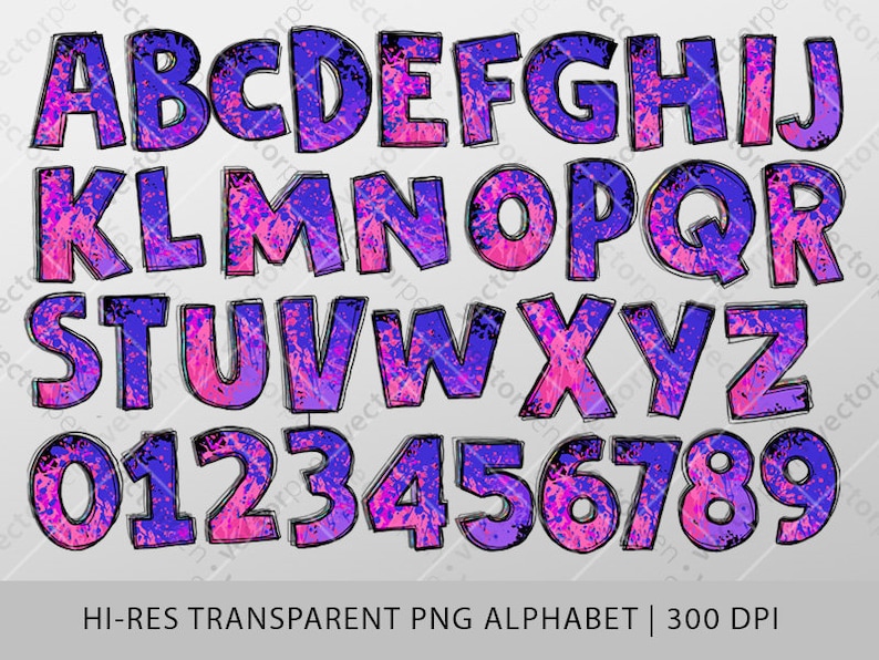 Paint Splatter Letters Colorful Transparent PNG Alphabet - Etsy