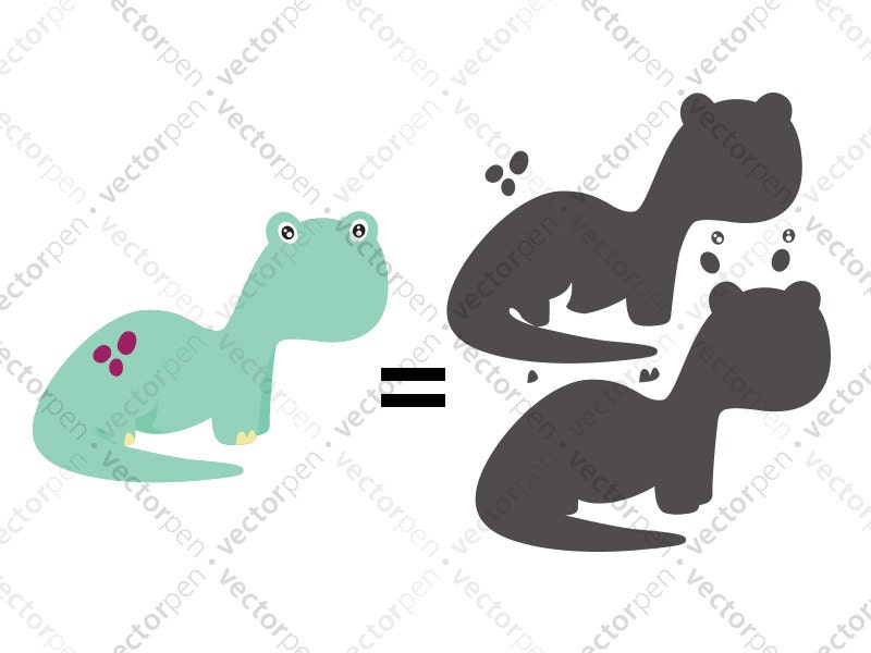 Baby Dinosaur Brontosaurus SVG. Dino SVG Scrapbooking for Use - Etsy