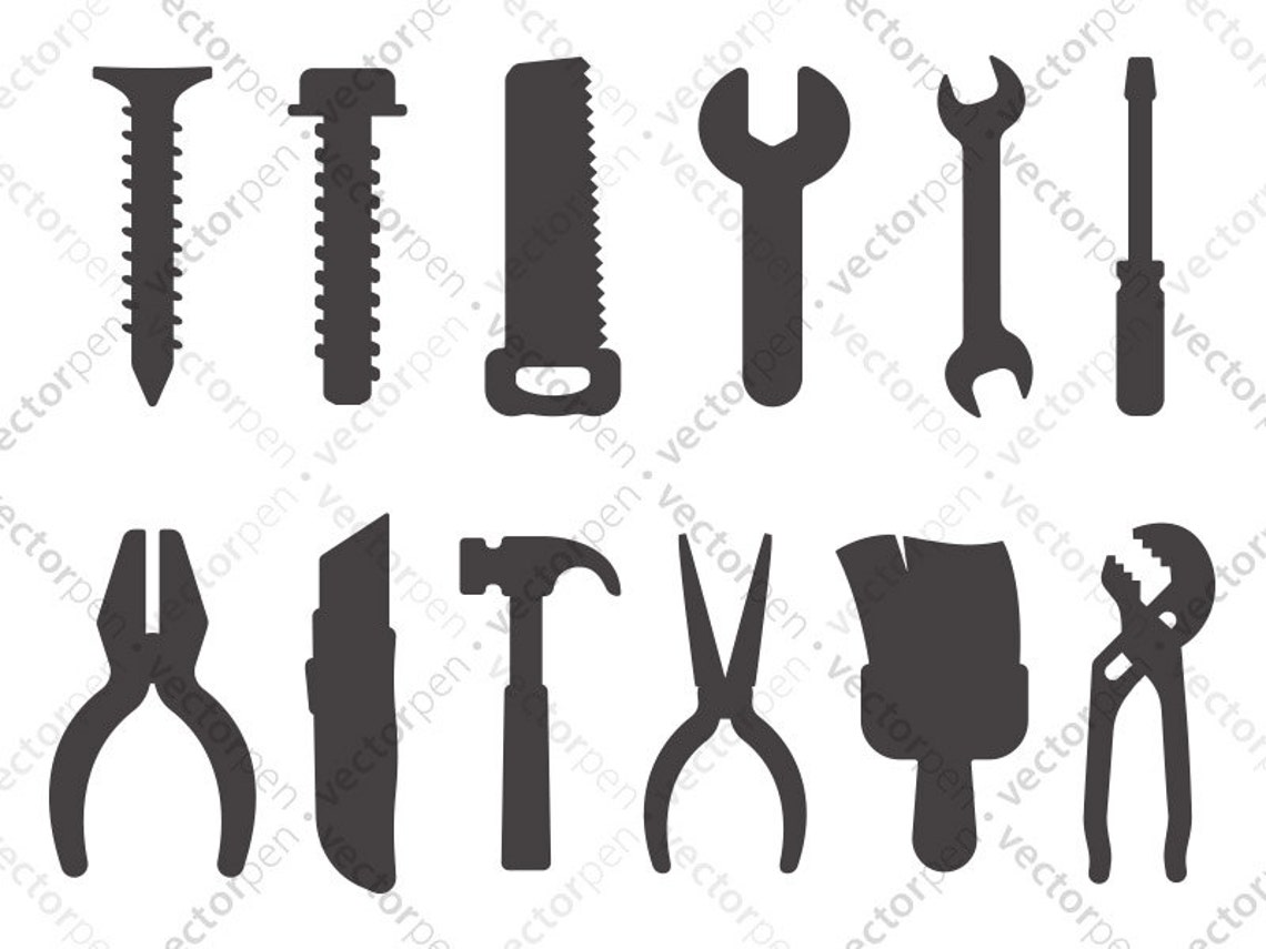 Tool Icons SVG. 12 Werkzeuge Schrauben Hammer Säge - Etsy.de