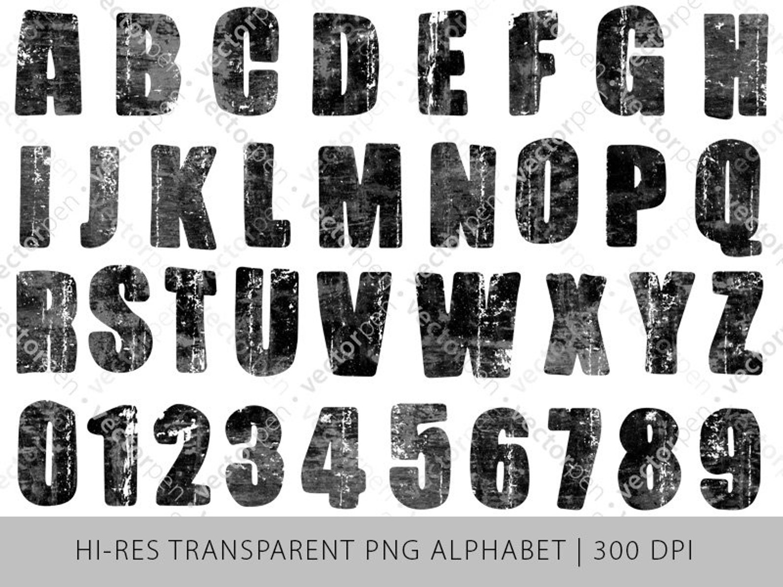 Distressed Alphabet Letters Sublimation Art | Hi-res Transparent PNG ...