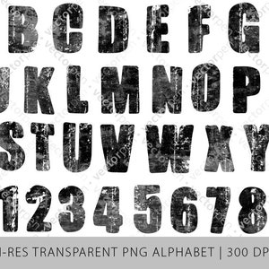 Distressed Alphabet Letters Sublimation Art | Hi-res Transparent PNG ...
