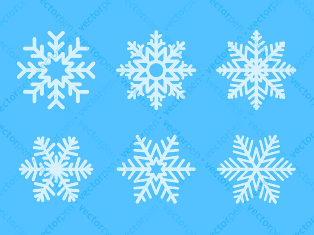 6 White Snowflake SVG Designs. Winter Clip Art for Scrapbooking, Cricut ...