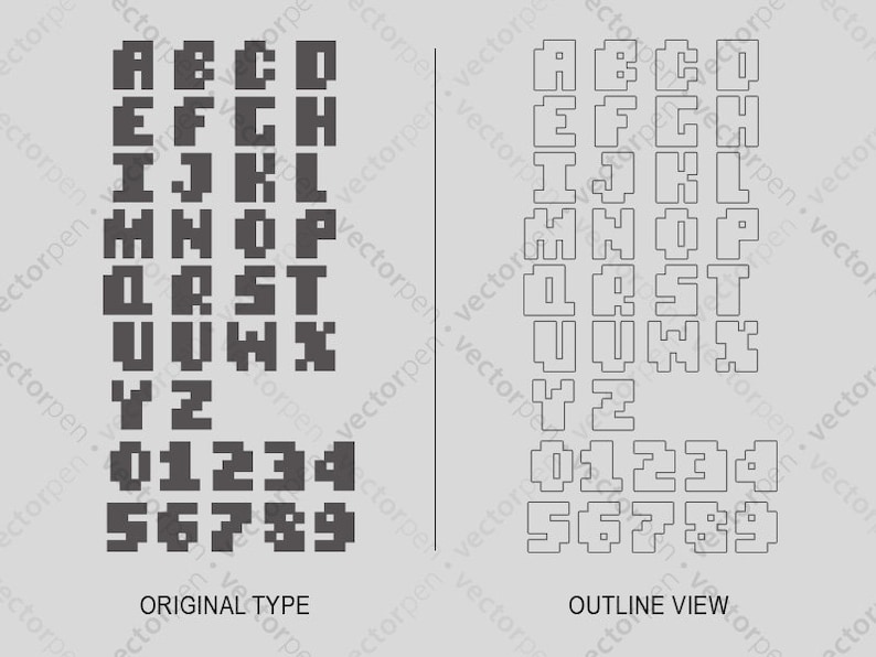 Retro Video Game Pixel Letters Font-style Clip Art | Etsy