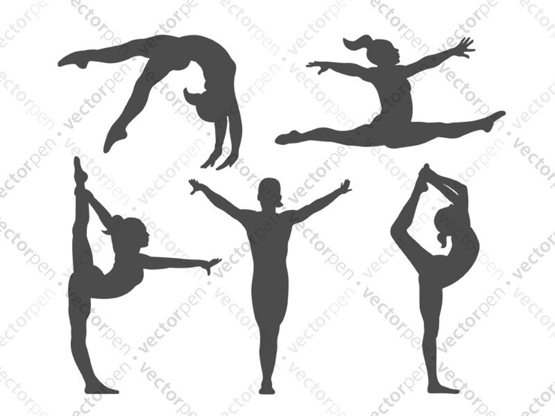 5 Female Gymnast Poses Icon Pack set 2. Gymnastics Clip Art - Etsy Canada