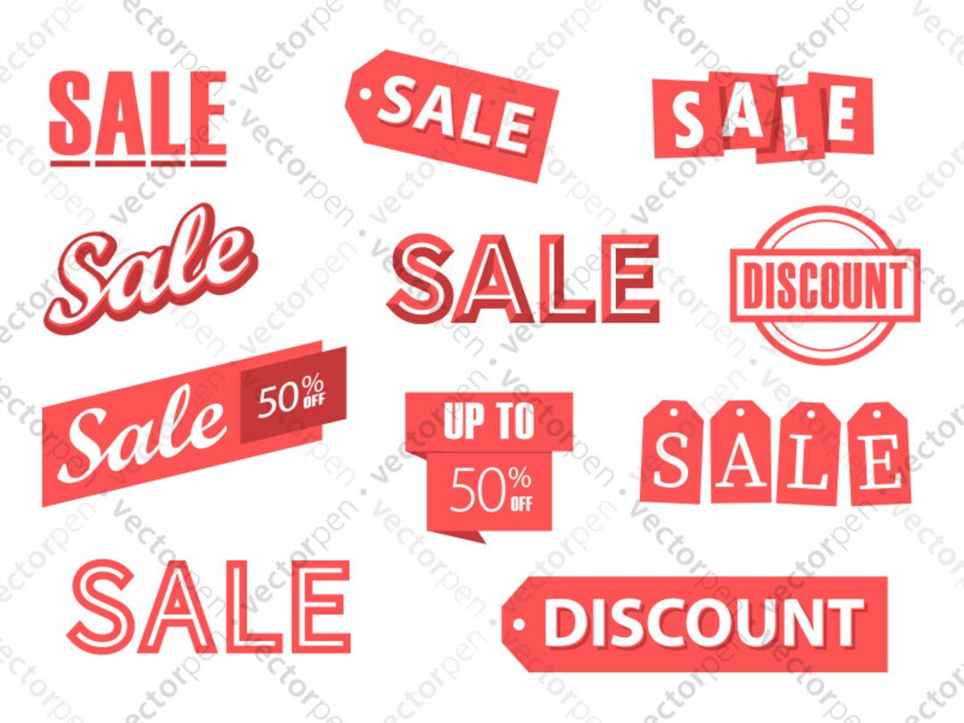 Sale and Discount Icons SVG | Small Business Clip Art for Promotions ...