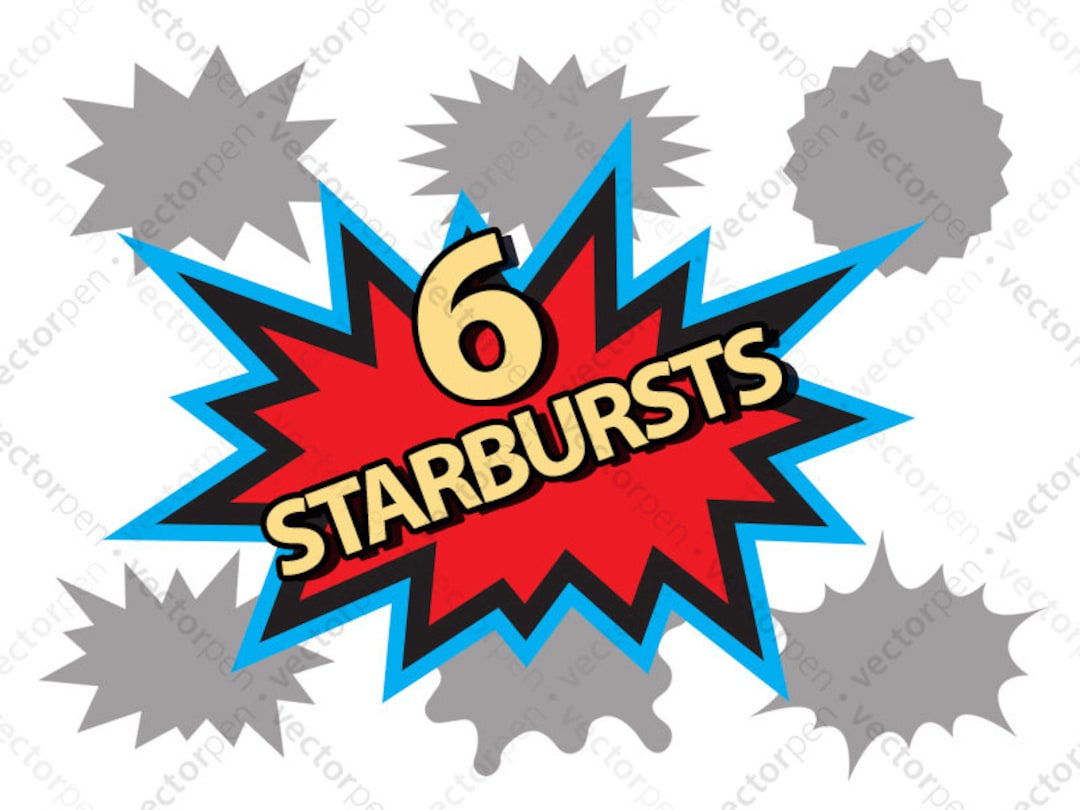 6 Unnique Starburst SVG Files. Scrapbooking and Cricut Clip Art ...