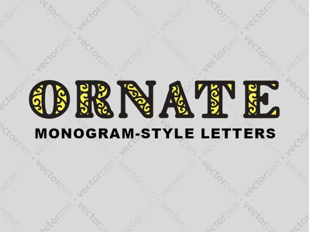 Ornate Monogram Style Letters | Font-style Clip Art for Scrapbooking ...