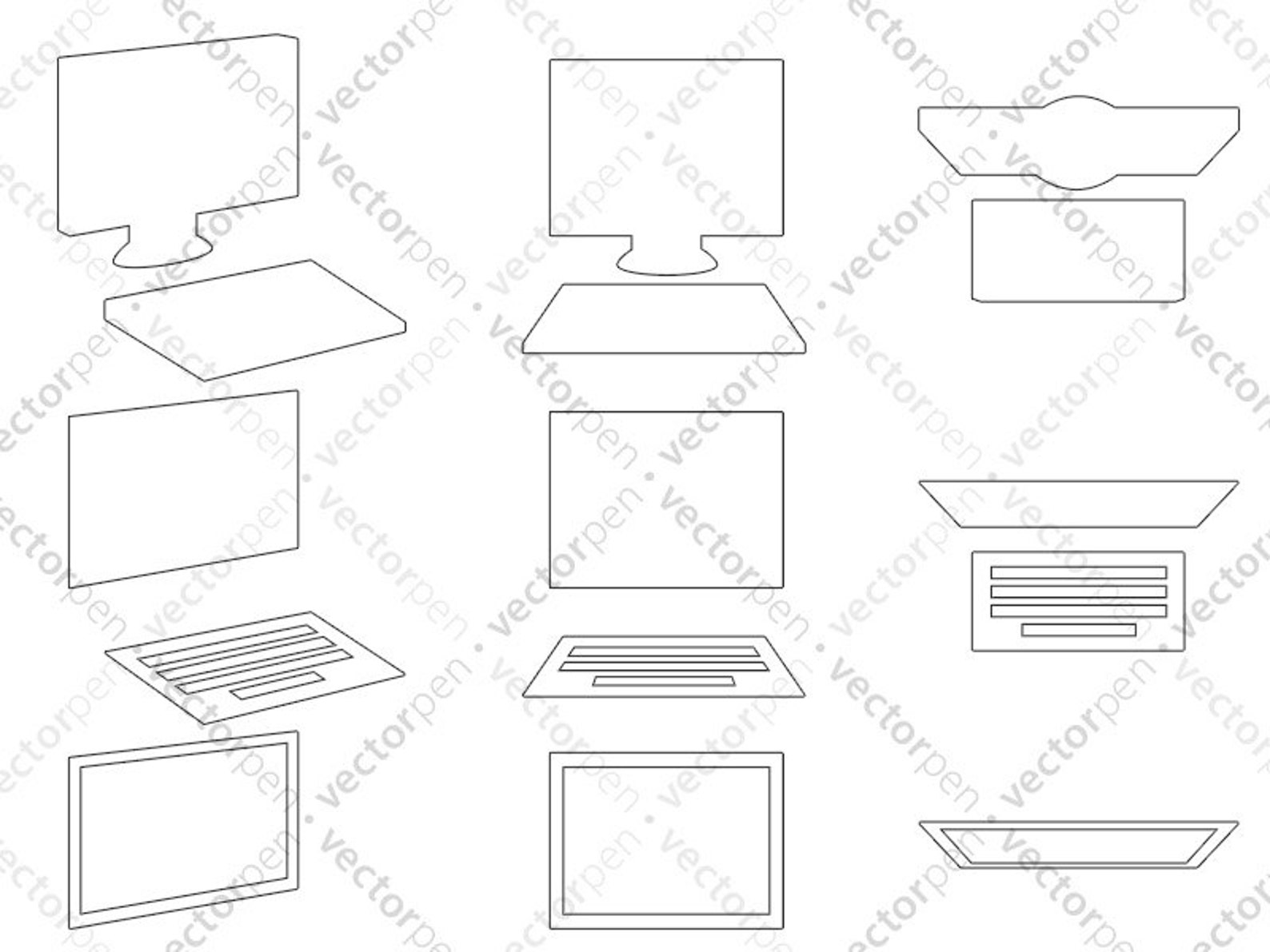 3 Desktop Computer SVG Designs. Education/office Scrapbooking | Etsy