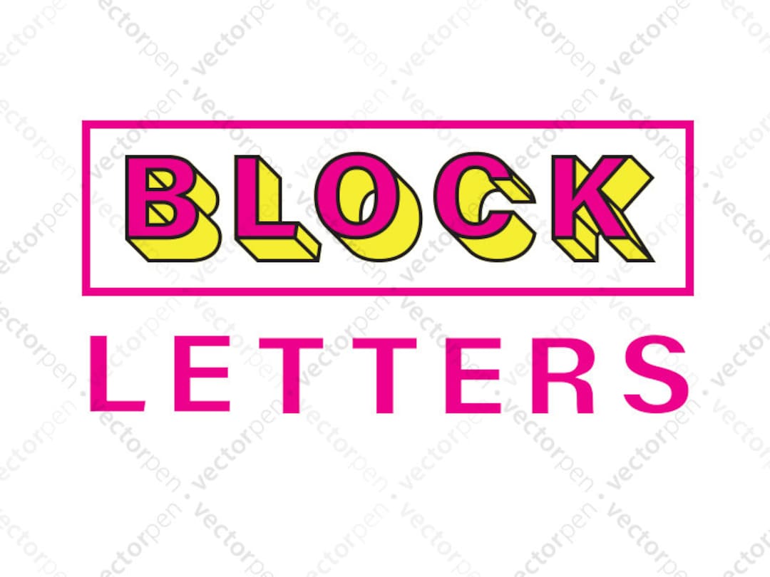 3D Block Letters Font-style Clip Art for Scrapbooking, Cricut, and ...