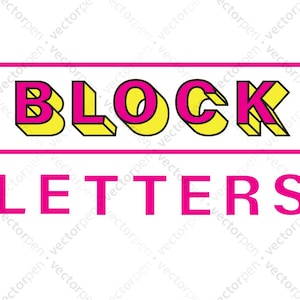 3D Block Letters Font-style Clip Art for Scrapbooking, Cricut, and ...