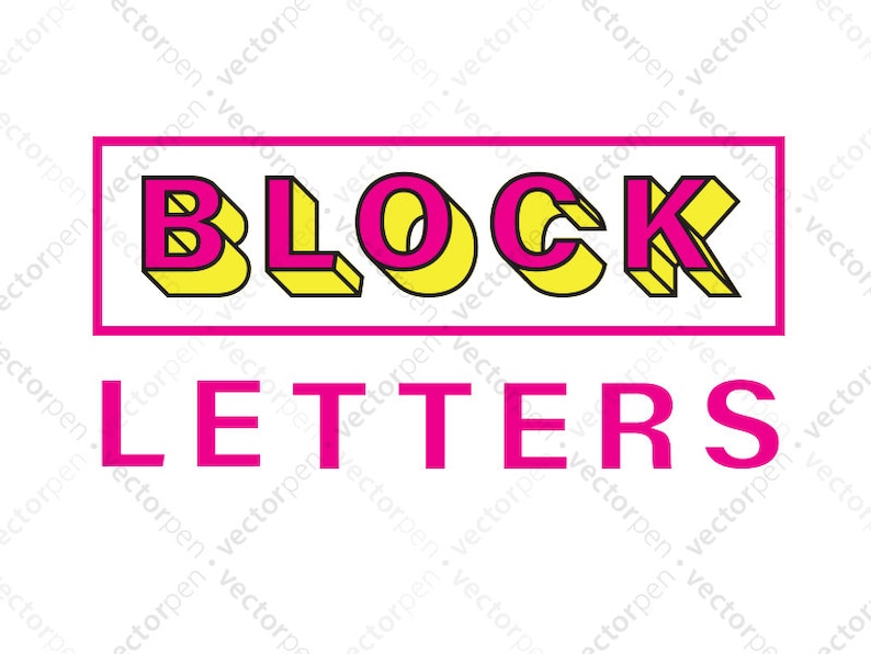 3D Block Letters Font-style Clip Art for Scrapbooking Cricut - Etsy