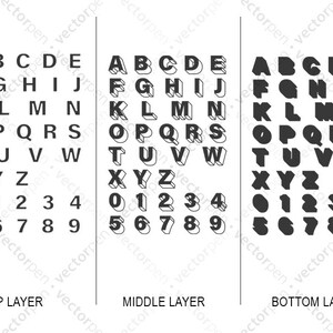 3D Block Letters Font-style Clip Art for Scrapbooking, Cricut, and ...