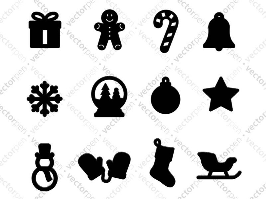 Chrismas and Winter Icons SVG Icon Pack. Holiday Clip Art for ...