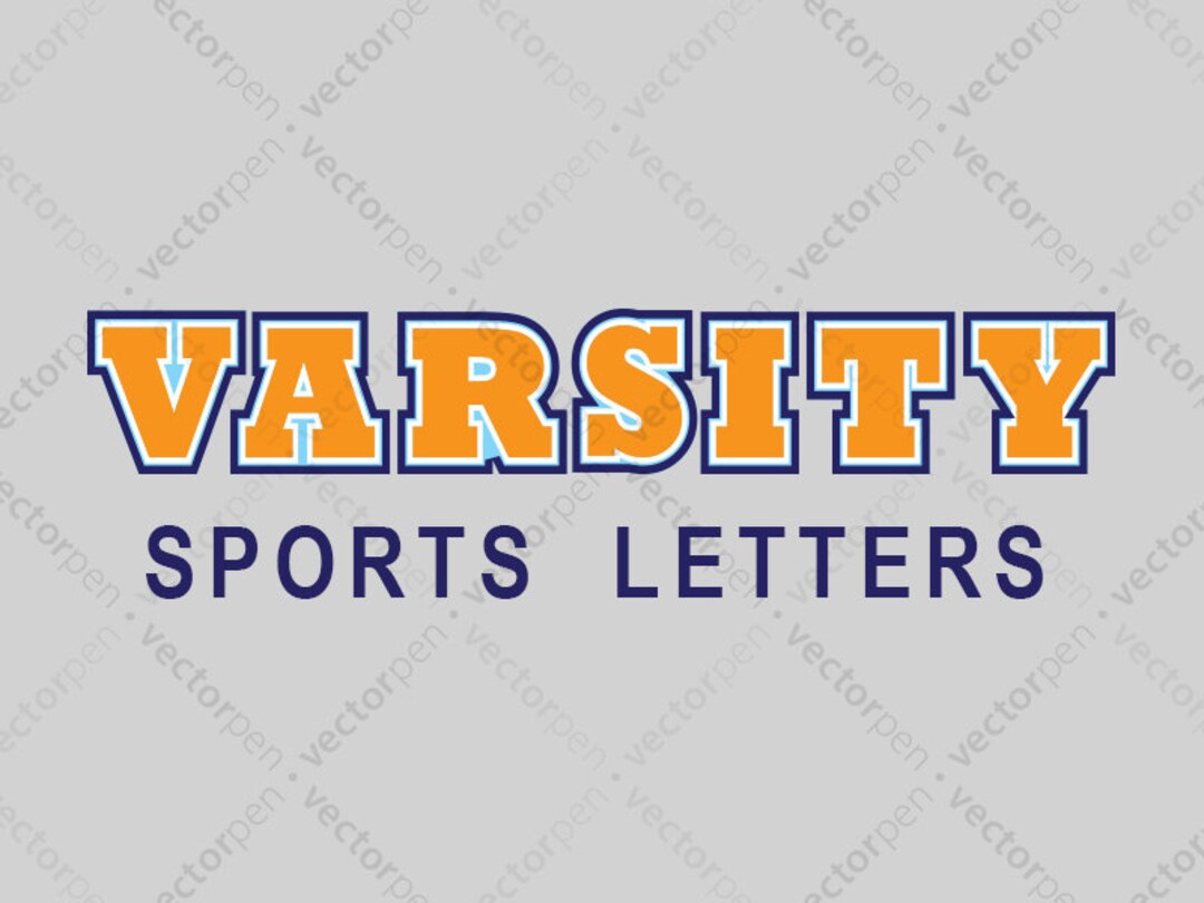 Varsity Sports Letters Font-style Clip Art for Scrapbooking, Cricut ...