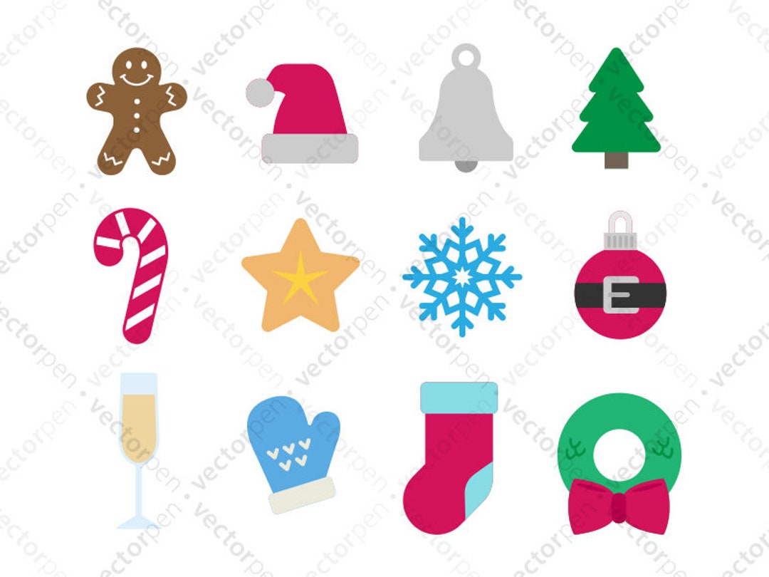 Chrismas and Winter Colored SVG Icon Pack 2. Holiday Clip Art for ...