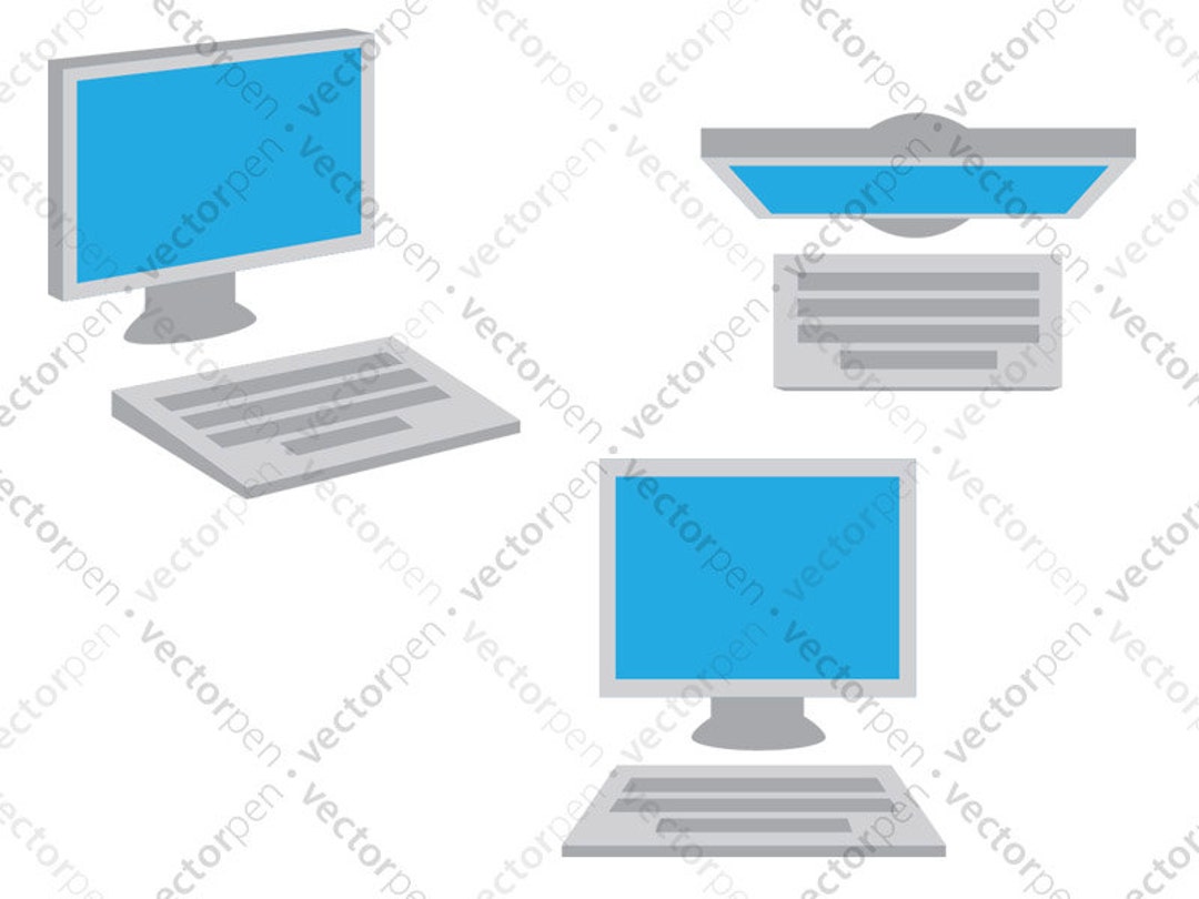 3 Desktop Computer SVG Designs. Education/office Scrapbooking Clip Art ...