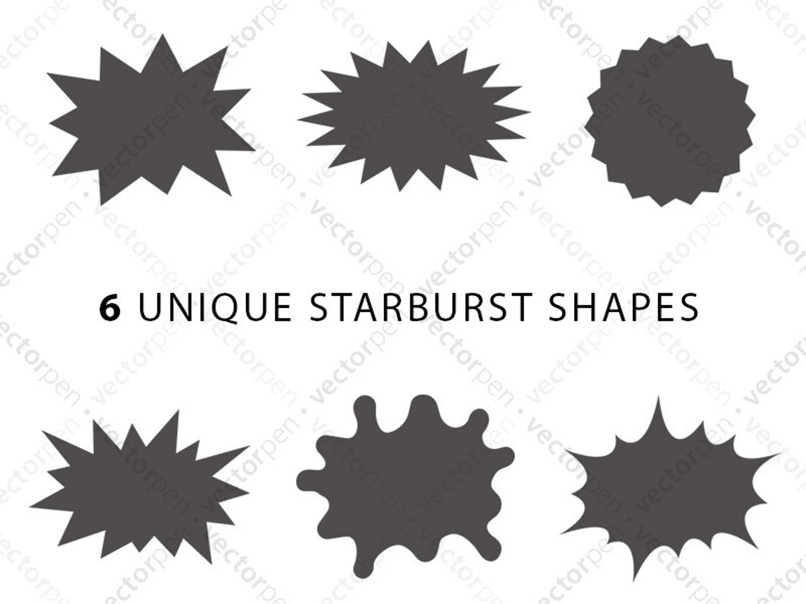 6 Unnique Starburst SVG Files. Scrapbooking and Cricut Clip Art ...