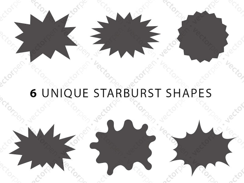 6 Unnique Starburst SVG Files. Scrapbooking and Cricut Clip - Etsy