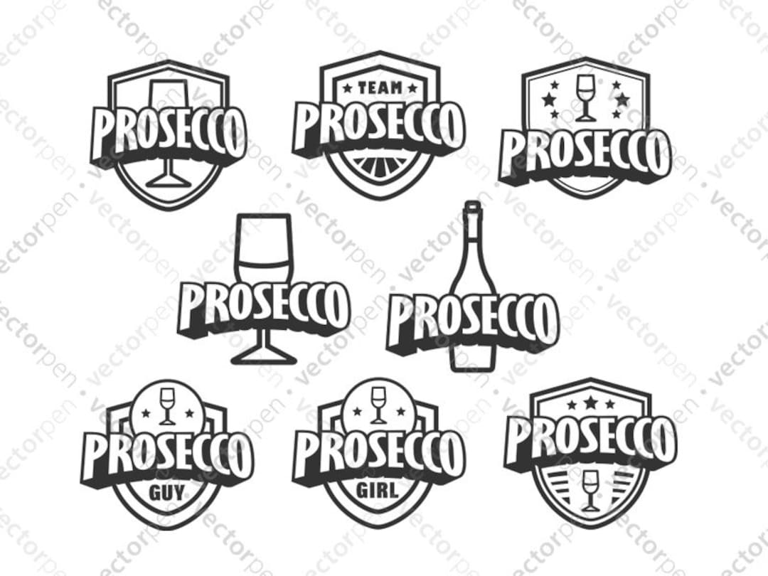Proseco Team Badges Icon Collection | Custom Wine Clip Art in 8 Styles ...