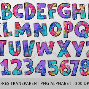 Colorful Paint Splatter Alphabet | Hi-res PNG Letters & Numbers ...