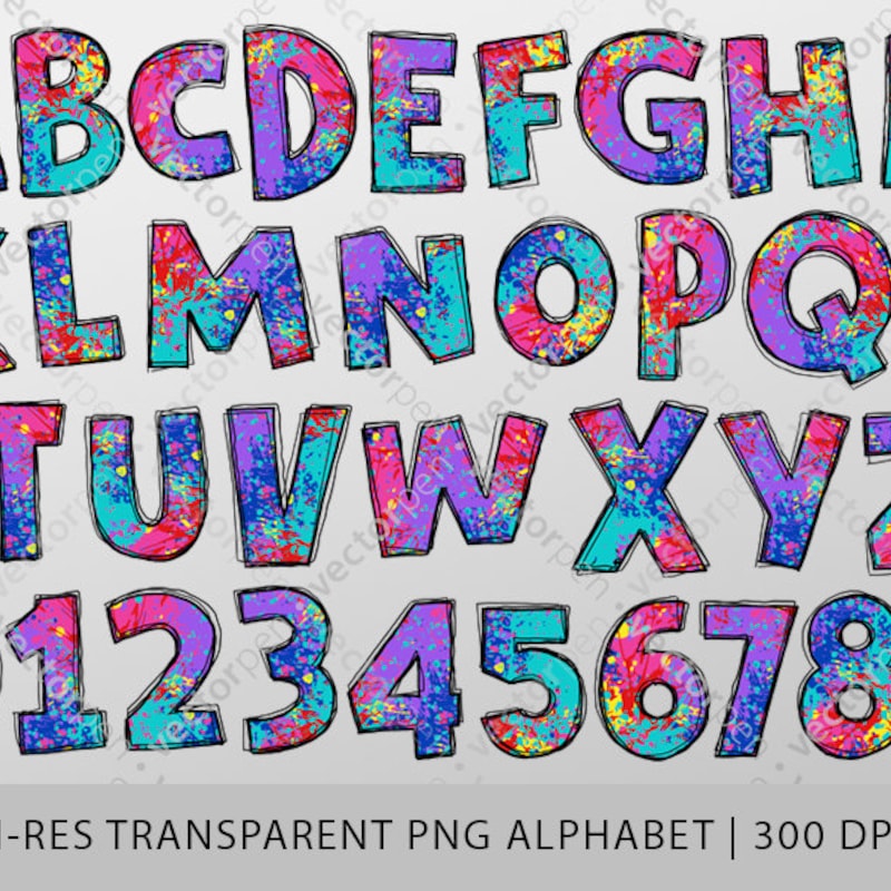 Colorful Alphabet Png - Etsy