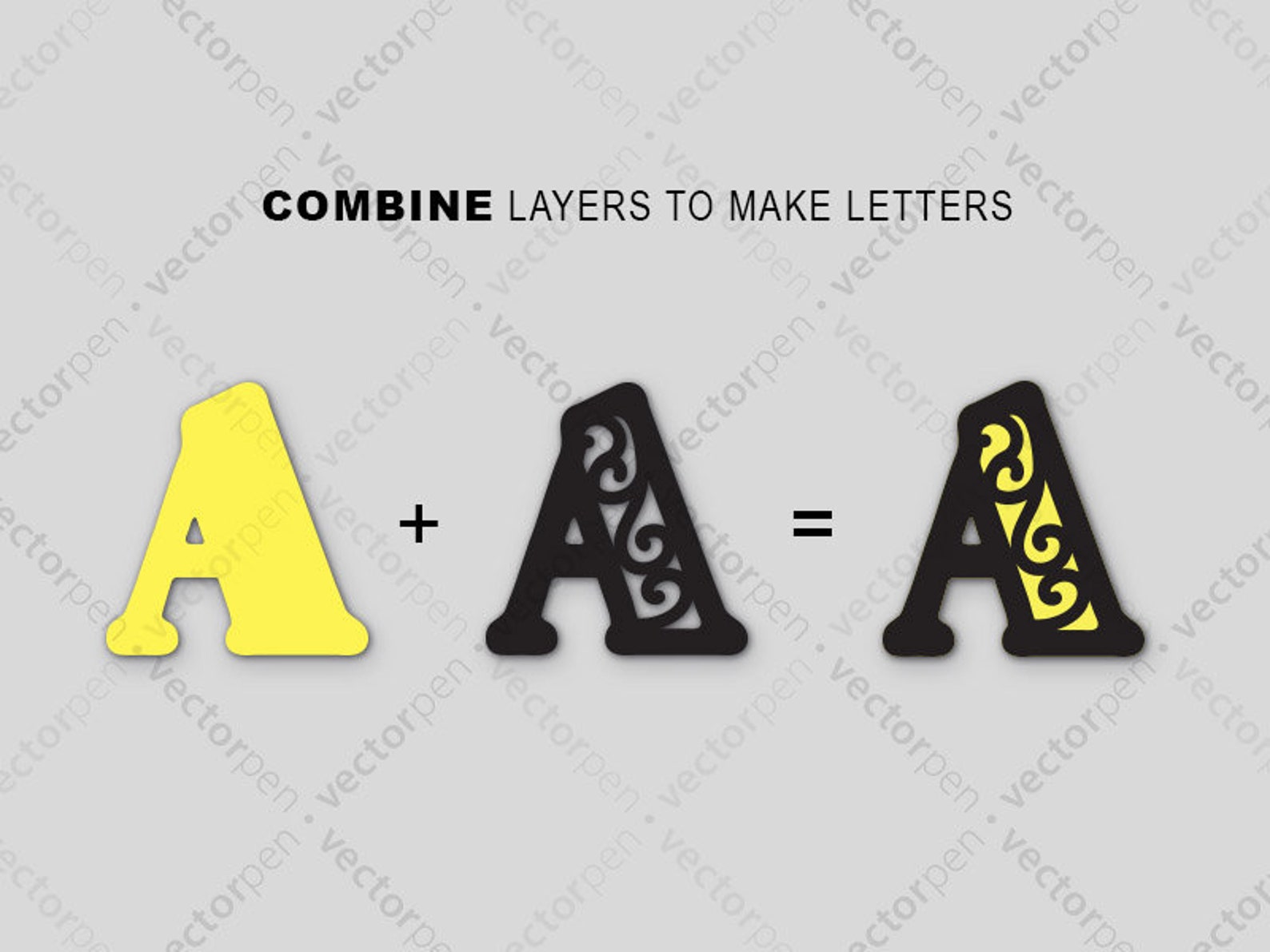 Ornate Monogram Style Letters Font-style Clip Art for | Etsy