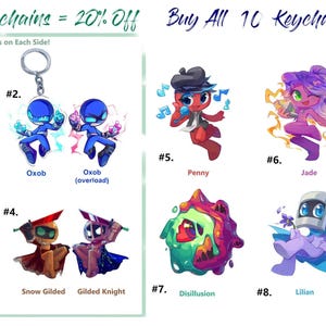 Gildedguy Keychains (all Characters Oxob, Jade, Penny, Lilian, More+ ...