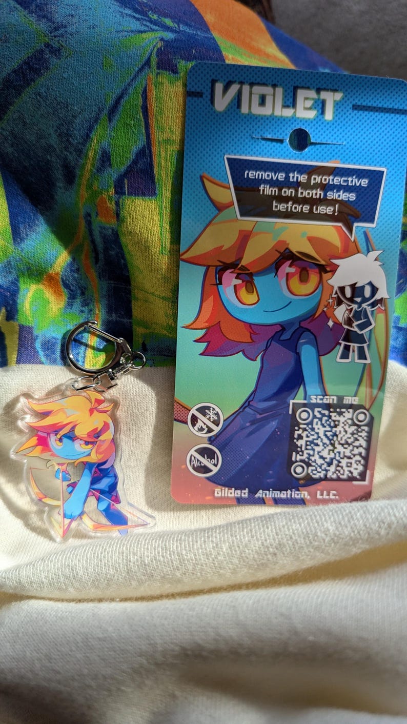 Violet Keychain (charm, Double-sided) - Etsy