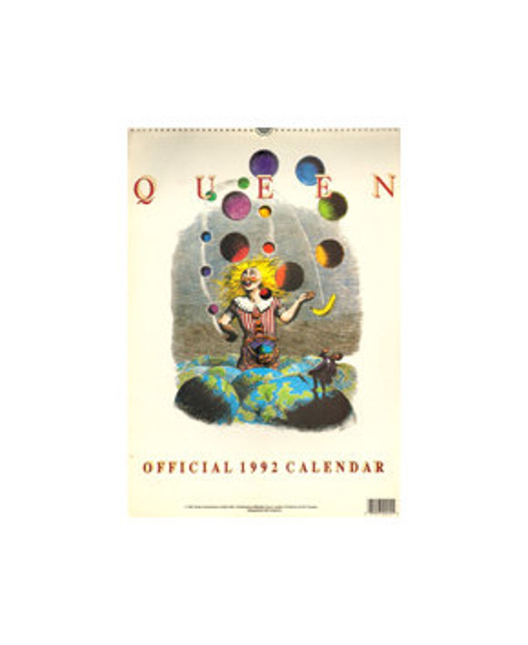 Queen 1992 Calendar Official Licensed Vintage Calender: Freddie Mercury ...