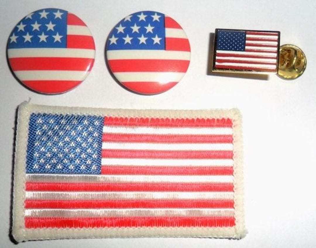 American Flag USA Patch ,pin Badges, and Pin Mega Pack. All Stars and ...